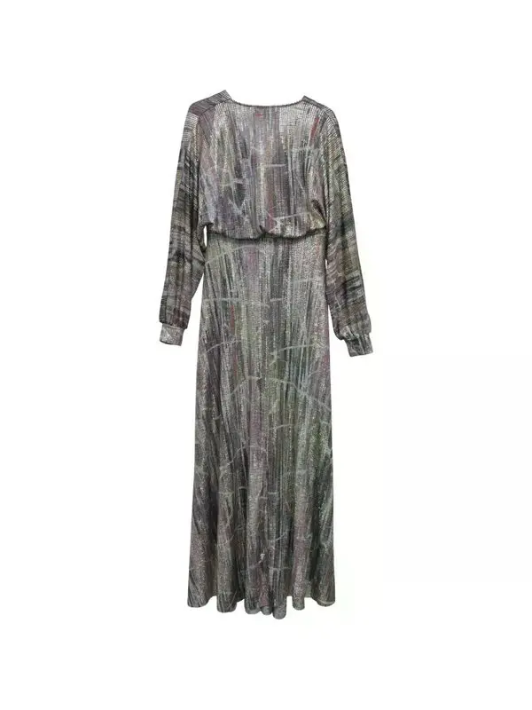 Ba&sh Santana Metallic Abstract Print Maxi Dress
