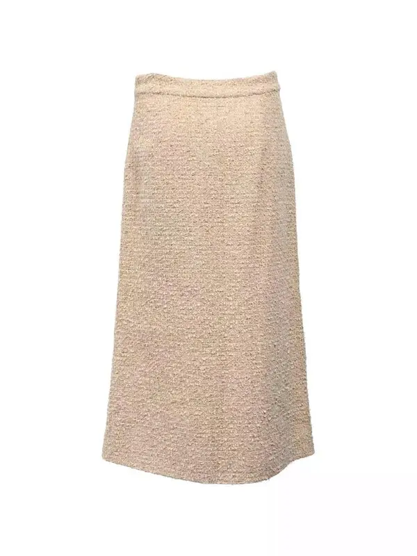 Etro High-waisted Tweed Midi Skirt With Front Slit