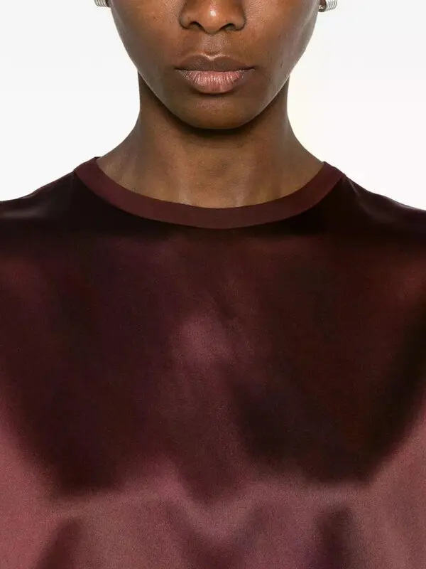 Brunello Cucinelli Cap-sleeve Satin Top - Red