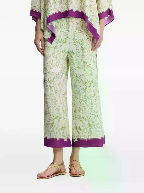 Shanghai Tang Mulberry Silk Palazzo Pants