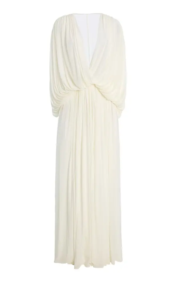 DEME The Rori Gathered Maxi Dress - White