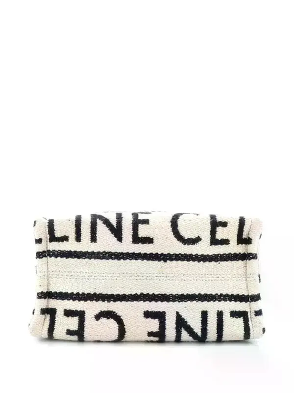 Celine Cabas Thais Logo All Over Textile Small Tote Bag - Neutrals