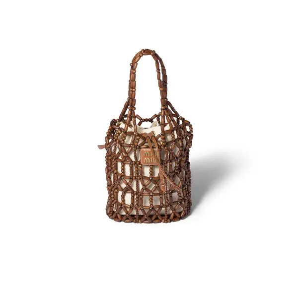 Miu Miu Mesh Bucket Bag - Cocoa Brown