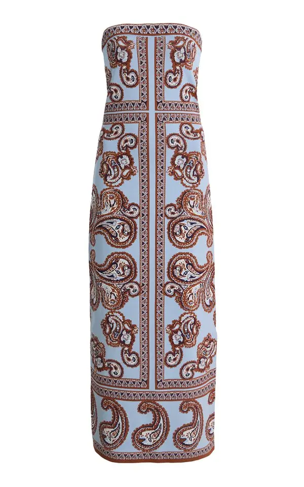 Cara Cara Paisley Strapless Midi Dress - Print