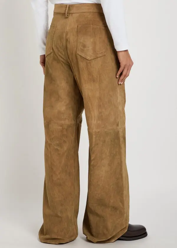 Rick Owens Geth Wide-leg Suede Trousers