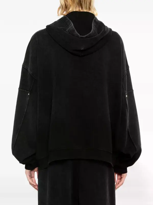 TEAM WANG DESIGN Washed Effect Hoodie - Black