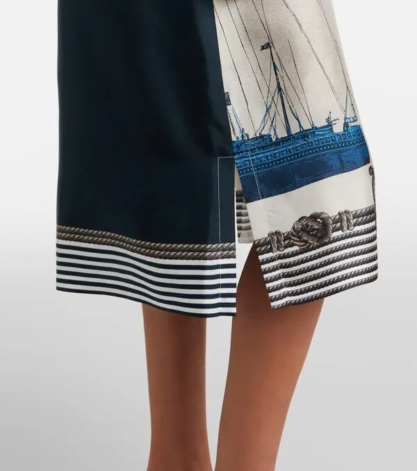 Max Mara Printed Silk Twill Shirt Dress