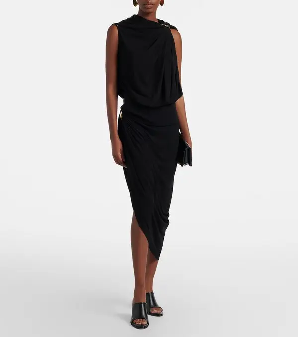 Sportmax Draped Crepe Top - Black