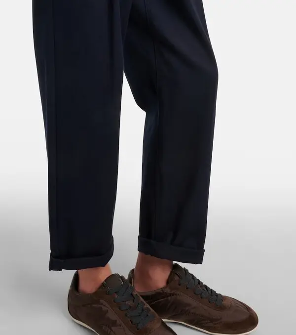 Brunello Cucinelli Monili Cotton-blend Straight Leg Trousers