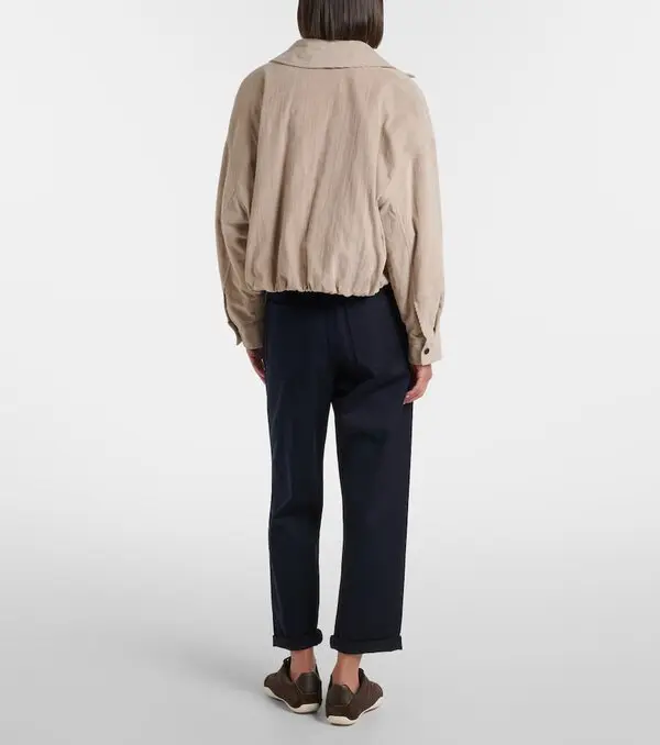 Brunello Cucinelli Monili Cotton-blend Straight Leg Trousers