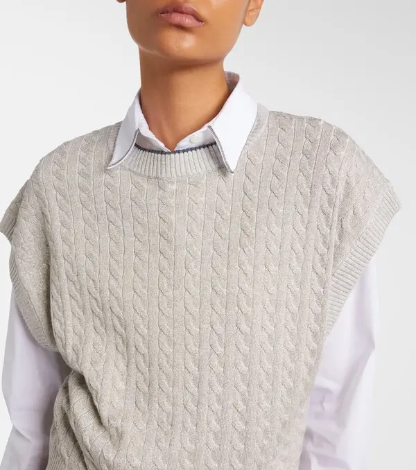 Brunello Cucinelli Cable-knit Cotton-blend Sweater