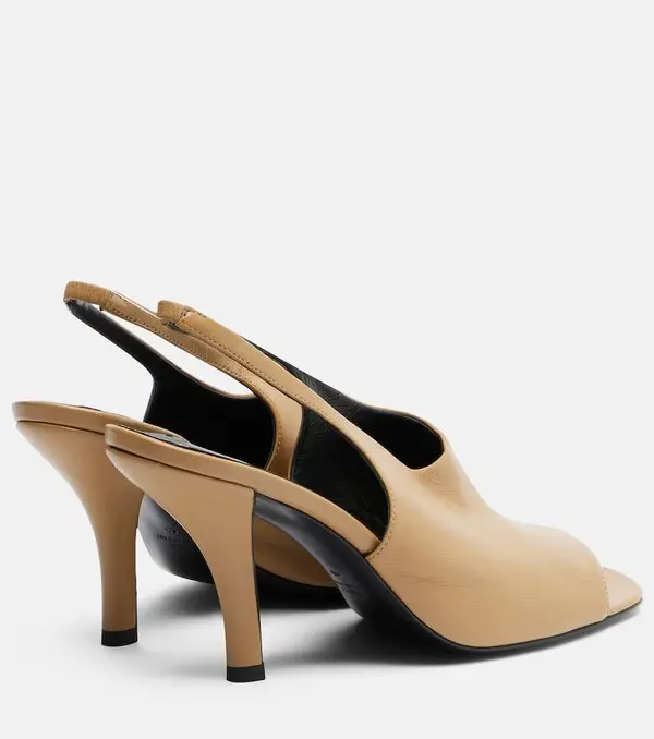 TOTEME Nappa Leather Slingback Sandals - Beige