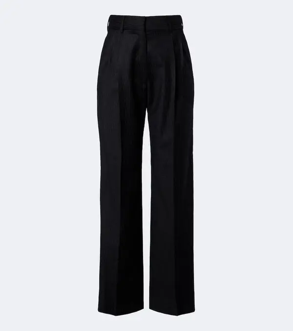 BLAZÉ MILANO Fox Wool Straight Pants - Black
