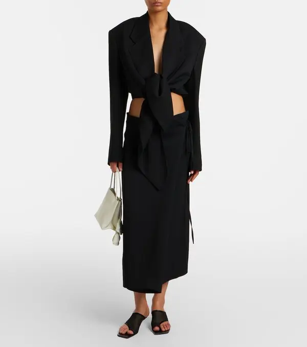 CHRISTEN Edge Stretch Leather-trimmed Mesh Mules