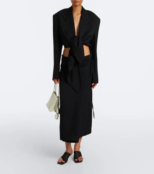CHRISTEN Edge Stretch Leather-trimmed Mesh Mules