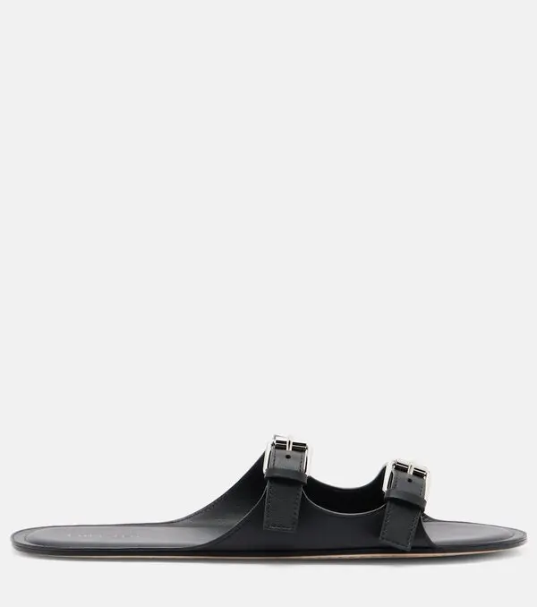 CHRISTEN Double Belt Leather Sandals