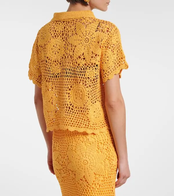 Simkhai Floral Crochet Shirt