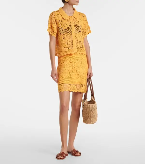 Simkhai Floral Crochet Shirt