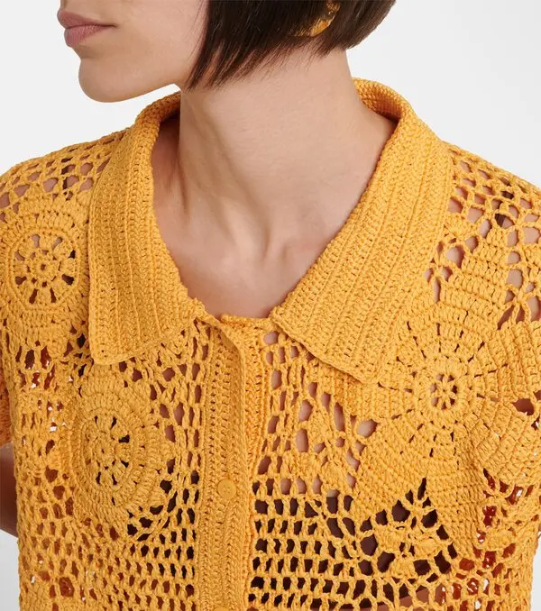 Simkhai Floral Crochet Shirt