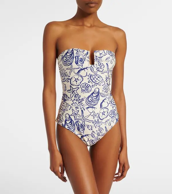 Simkhai Ottilie Printed One-piece Swimsuit - Blue