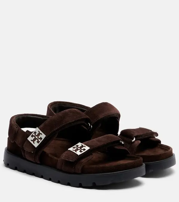 Tory Burch Mellow Suede Sandals - Brown