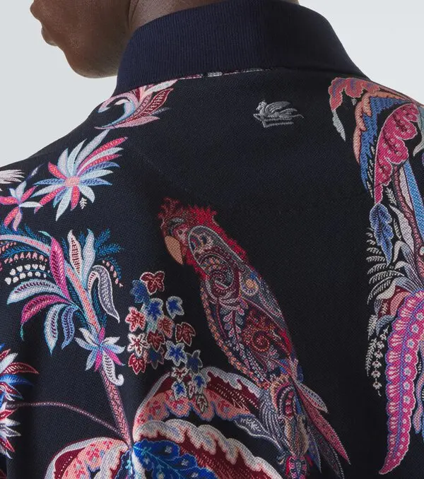 Etro Printed Cotton Pique Polo Shirt