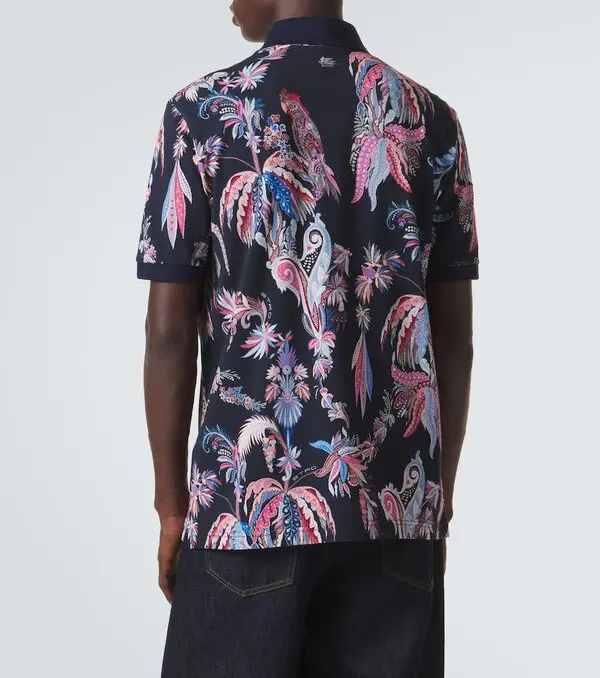 Etro Printed Cotton Pique Polo Shirt