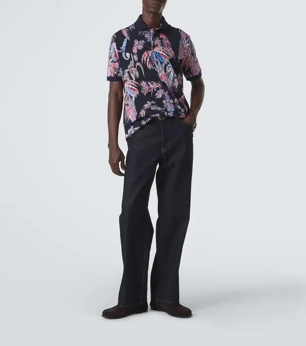 Etro Printed Cotton Pique Polo Shirt