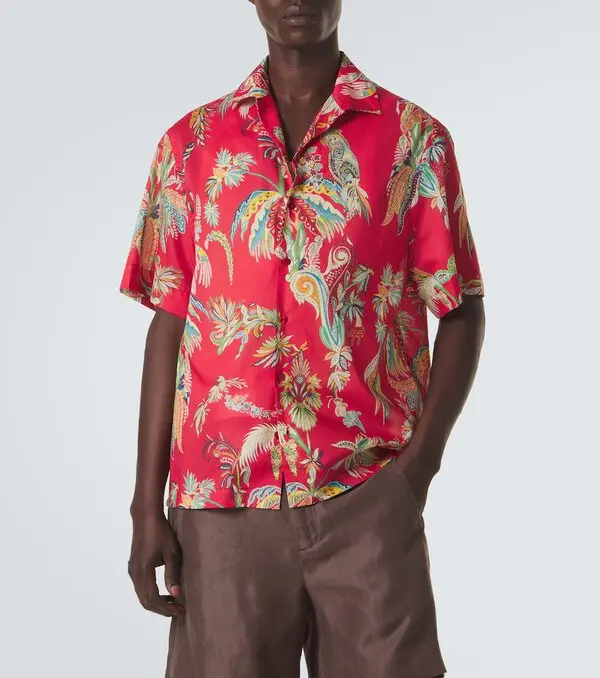 Etro Paisley Cotton Bowling Shirt