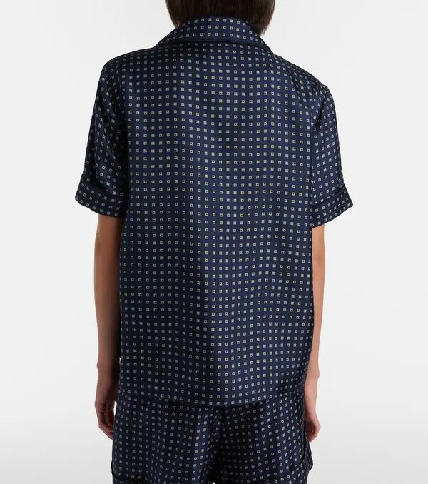 Saint Laurent Printed Silk Satin Pajama Shirt