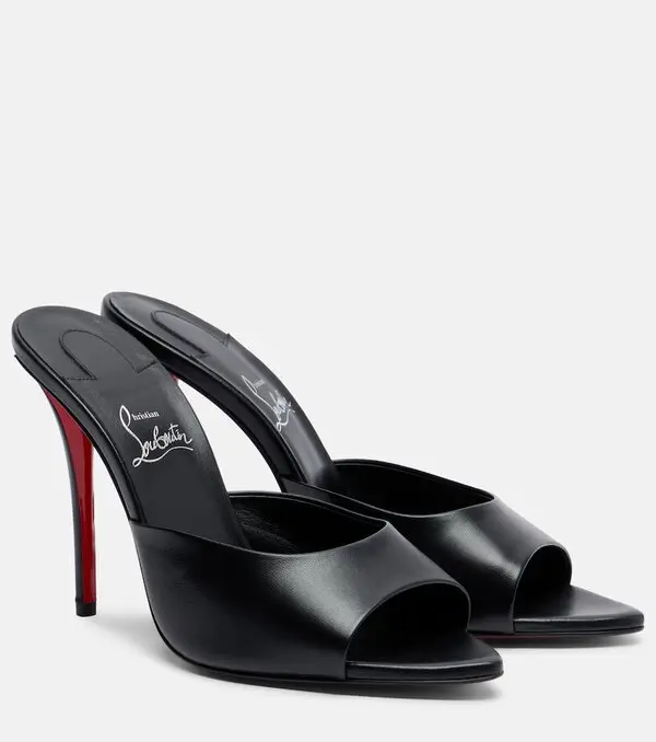 CHRISTIAN LOUBOUTIN Miss Z Leather Mules - Black