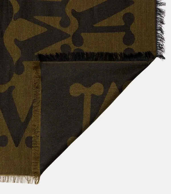 Max Mara Monogram Jacquard Wool And Silk Scarf