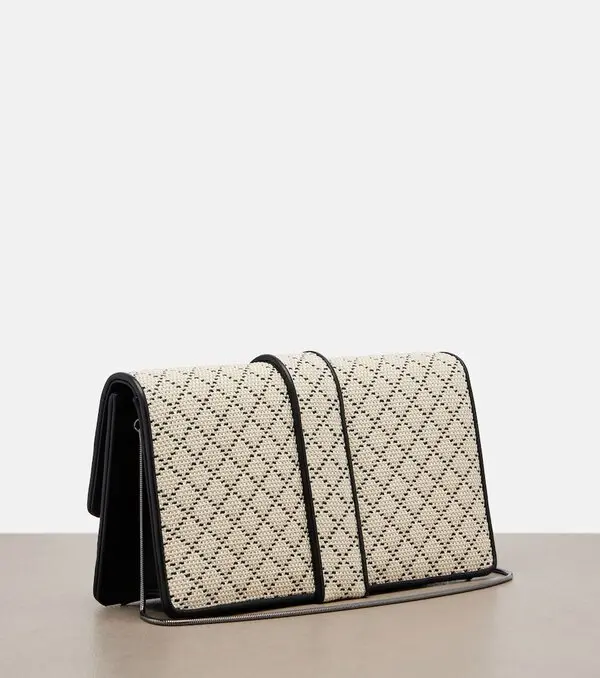 Manolo Blahnik Raffia-effect Clutch With Chain Strap