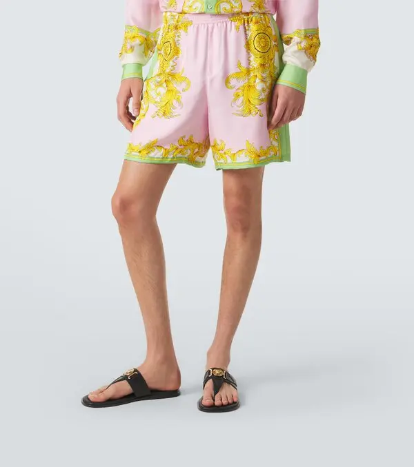 Versace Printed Silk Shorts - Multicoloured