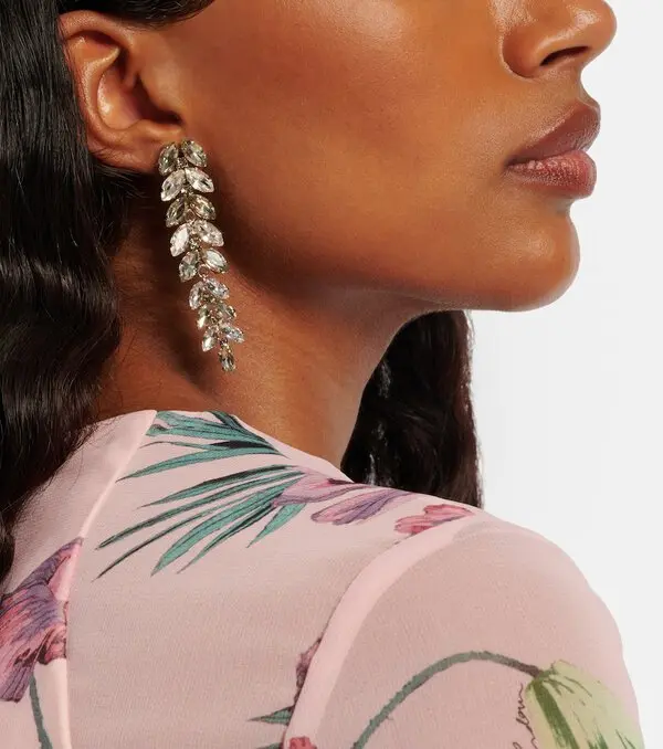 Erdem Embellished Drop Earrings