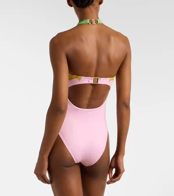 Versace Printed Halterneck Swimsuit