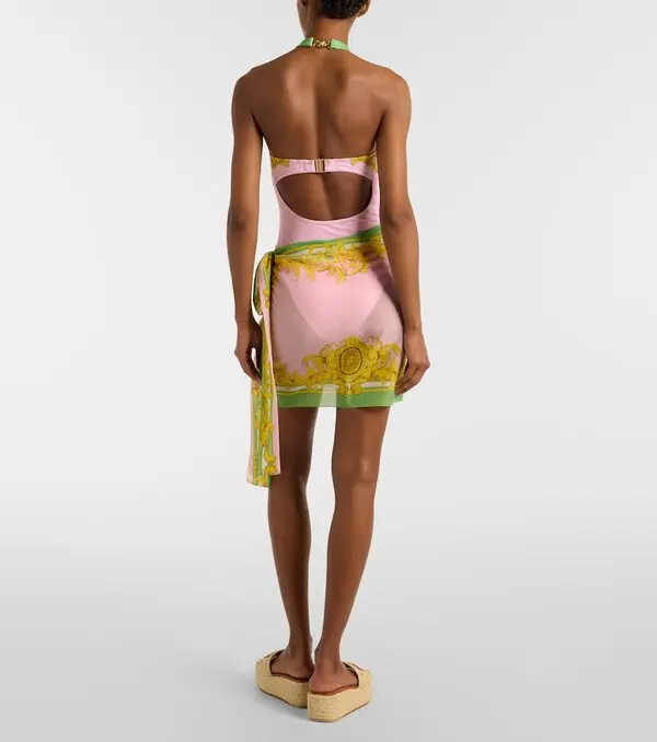 Versace Cotton And Silk Voile Beach Cover-up