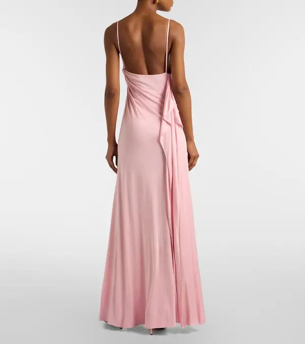 Versace Medusa Gathered Jersey Gown