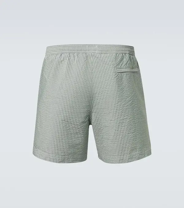 Sunspel Striped Swim Trunks - Green