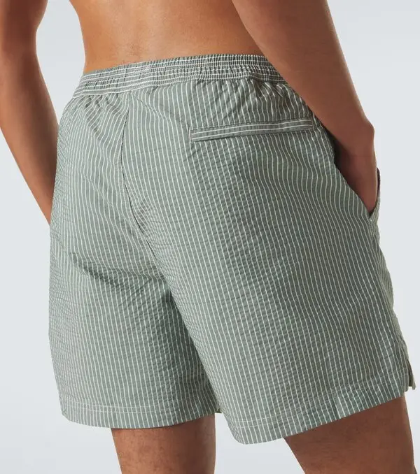 Sunspel Striped Swim Trunks - Green