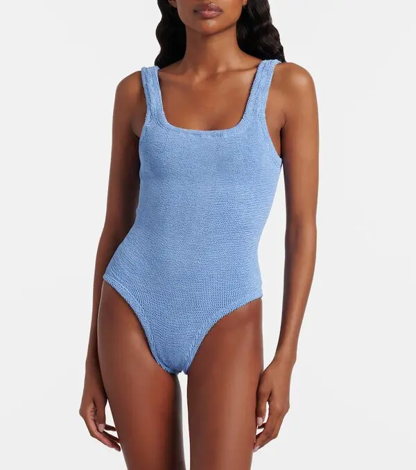 Hunza G Coverage Square Neck Swimsuit - Blue