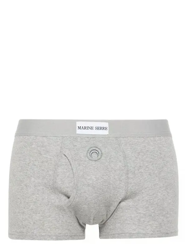 MARINE SERRE Crescent Moon-embroidered Boxers - Grey