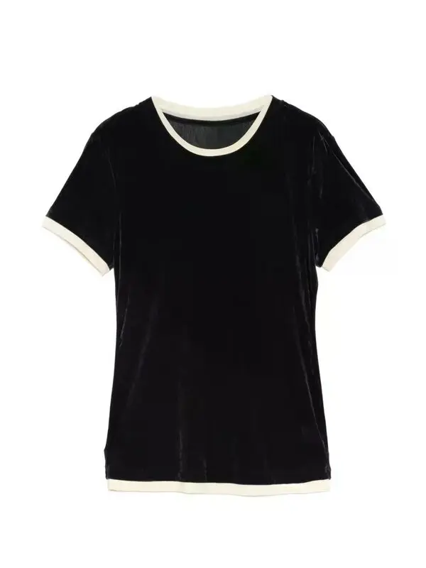 JNBY Velvet T-shirt With Contrast Trim - Blue