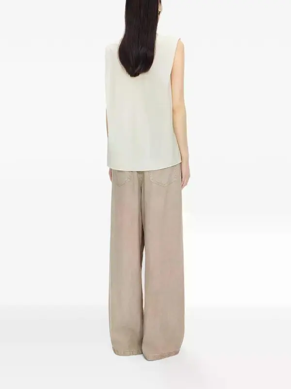 JNBY Sleeveless Draped Blouse With Bead Embellishment - Neutrals