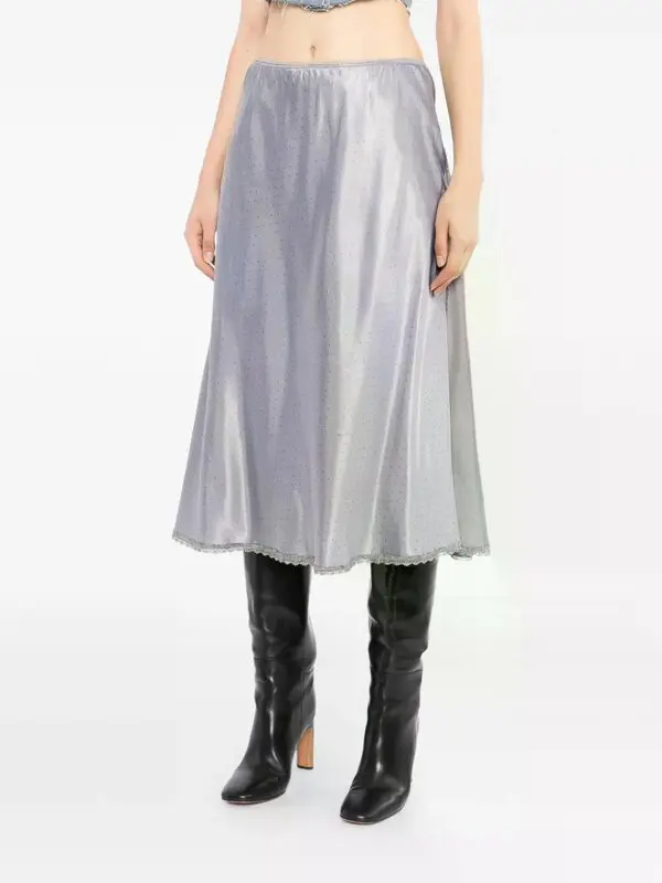 JNBY Lace-trimmed Polka Dot Midi Skirt