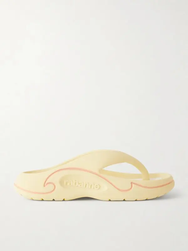 Rabanne 3d Logo-embossed Thong Sandals - Yellow