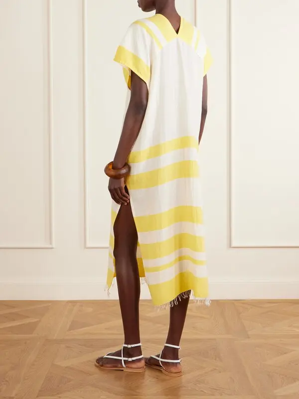 LEMLEM Gasira Striped Cotton-blend Maxi Dress