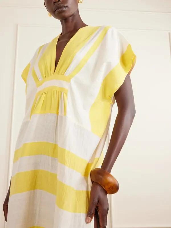 LEMLEM Gasira Striped Cotton-blend Maxi Dress