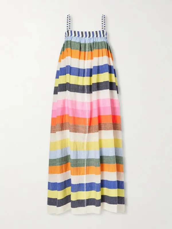 LEMLEM Eda Striped Cotton-gauze Midi Dress