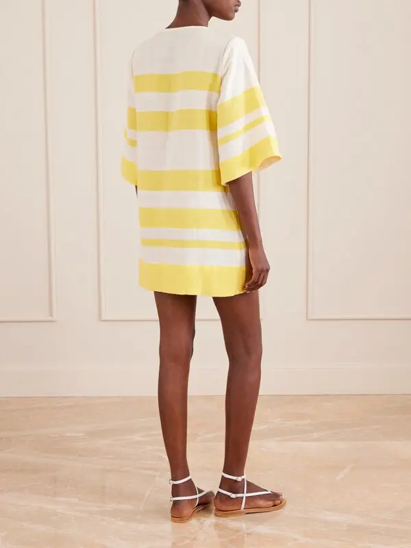 LEMLEM Belkis Striped Cotton Kaftan - Yellow